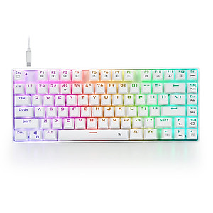 chuangquan Wireless Mechanical Gaming Keyboard, 2.4G/Wired 81 Keys Keyboard, Blue Switches Hotswap, RGB Backlit, High Battery Lasting, for PC Mac