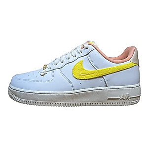 Nike Women's Air Force 1 '07 LX Sneakers (White/Yellow Strike-Phantom, 7)