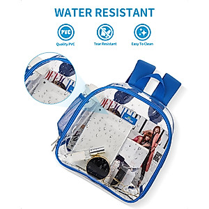 Clear Backpack Stadium Approved, Clear Backpack Small for Women, Waterproof and Lightweight Heavy Duty Transparent Backpack for Concert, Security Travel & Stadium