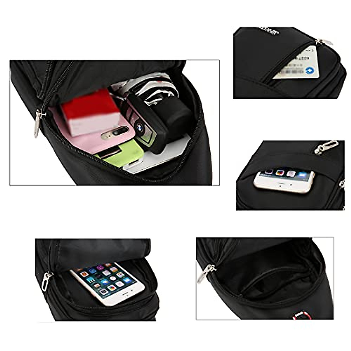 YERCHIC Small Sling Backpack Men Women Wallet Purse Crossbody Chest Bag with Earphone Hole for Travel Outdoor Sports Casual Daypack (Blue)