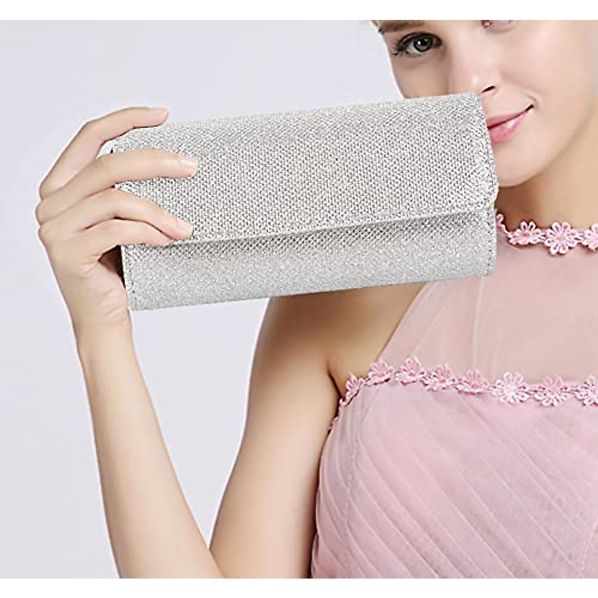 lovyoCoCo Evening Bag Clutch Purses for Women, Ladies Sparkling Party Handbag Wedding Bag