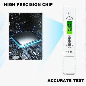 Ecagewill PH Meter for Water Hydroponics Digital PH Tester Pen 0.01 High Accuracy Pocket Size with 0-14 PH Measurement Range for Household Drinking, Pool and Aquarium, White