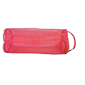 ZARSIO Mesh Knitting Bag Portable Yarn Wool Storage Bag for Carry Yarn Ball, Crochet Kits, Sewing Accessories (Pink)