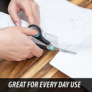 Maxam Small Household Scissor Set with Soft-Touch Handles for a Safe Comfortable Grip, 3-Pieces