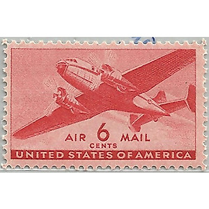 US STAMPS US 6 C TWIN MOTOR TRANSPORT AIRMAIL SCOTT C25 1941