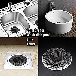 KRISMYA 2pcs Stainless Steel Mesh Metal Sink Strainer Bathtub Drain Hole Hair Catcher Drain Hole Filter Trap（2.75 Inch）