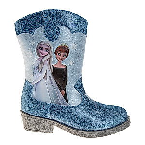 Disney Frozen Cowgirl Western Boots - Elsa and Anna cowboy boot - Blue (size 8 Toddler)
