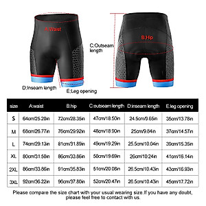 INBIKE Bike Shorts Men with Padding Bicycle Cycling Chamois Pants Tights 3D Padded Cycle Rider Biking Clothing Blue Large