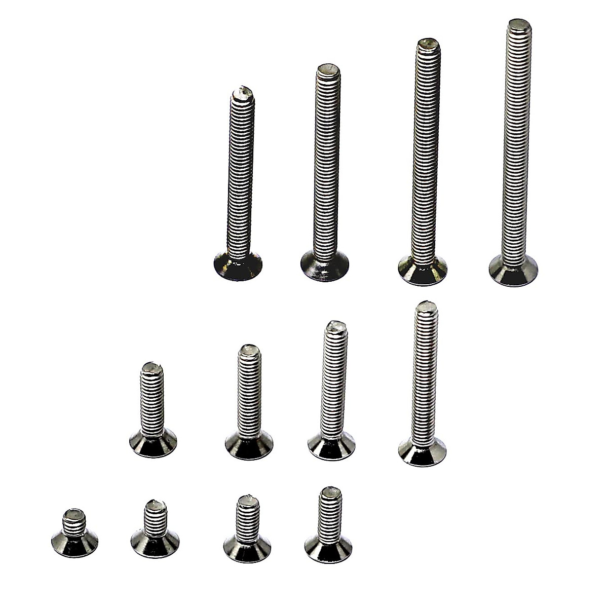 iexcell 720 Pcs M4 x 6/8/10/12/16/20/25/30/35/40/45/50 Stainless Steel 304 Hex Socket Flat Head Cap Screws Bolts Assortment Kit