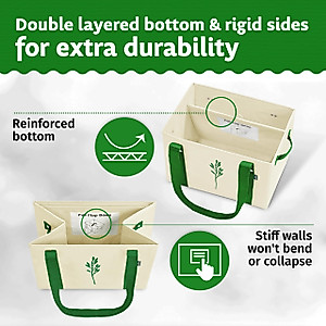 Green Bulldog Reusable Grocery Bags - Heavy Duty, Foldable, Space Saving Tote Shopping Bags - Box Bag w/Straps And Handles (Set of 3) - Gray