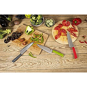 KUHN RIKON Colori+ Classic Chef's Knife with Safety Sheath, 30 cm, Green