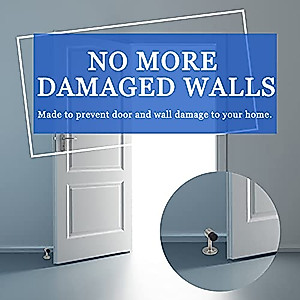 Lanzeuta 3 Inch / 75mm Heavy Duty Floor Stop, Door Stopper with Rubber Head, Stainless Steel Brushed Nickel Door Stop - 1PCS