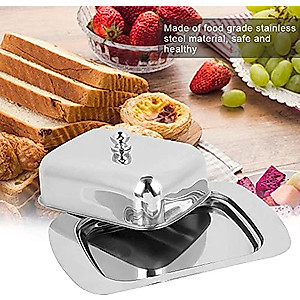 King International Stainless Steel Large Butter Dish, Butter Box with Lid, Butter Container,6.20 Inch Half Kg Butter Box, Fridge Storage Container for White Butter