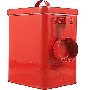 CALLARON Metal Laundry Soap Dispenser Container Holder with Scoop Laundry Powder Box Pet Food Storage Bin Kitchen Food Canister Pantry Organizer Pods Bin Holder Detergent Bin Red