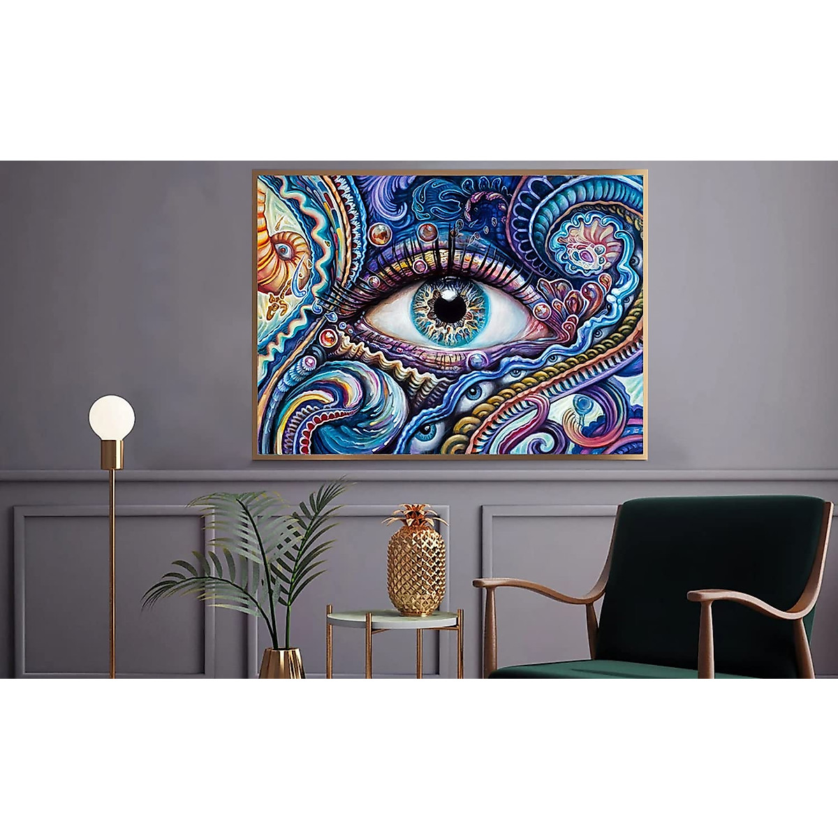 GemZono Mandala diamond painting Diamond Painting Kits for Adults Beginners 5D Paint with Mandala Eye Diamond Full Drill for Parents for Home Wall Decor(12x16inch/30×40cm)