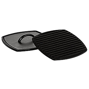 Lodge LPP3 Cast Iron Square Ribbed Panini Press, 8.25-inch