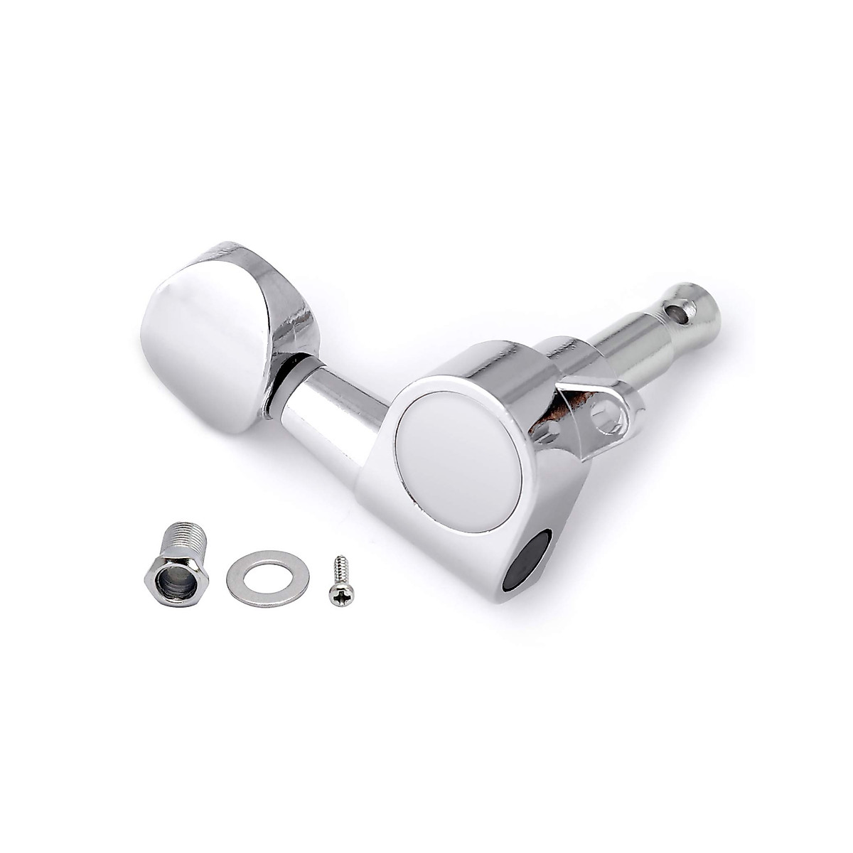 Holmer Guitar String Tuning Pegs Tuning Machines Sealed Machine Heads Grover Tuners Tuning Keys Oval Button 6 In Line for Right Handed Electric Guitar or Acoustic Guitar Chrome.