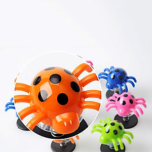 Bounce Spiders Colorful Plastic Funny Activities Bouncing Toys Spider Launcher Jumping Spiders Toy Insect Party 10pcs (Random Color)