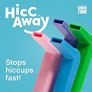 HiccAway Hiccup Straw - Stops Hiccups Naturally & Fast - As Seen On Shark Tank - Clinically Proven Relief for All Ages, Children & Adults - Safe, Lightweight, & Reusable (HiccAway Blue) 1 Pack