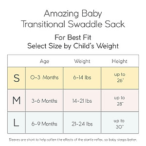 Amazing Baby Transitional Swaddle Sack with Arms Up Half-Length Sleeves and Mitten Cuffs, Tiny Elephants, Pink, Medium, 3-6 months, 14-21 lbs (Better Sleep for Baby Girls, Easy Swaddle Transition)