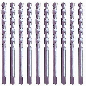 Masonry Drill Bits 5/32 in.x 3-1/2 in. Carbide Tip Flat Shank Drill Concrete Stone Bricks-10Pcs