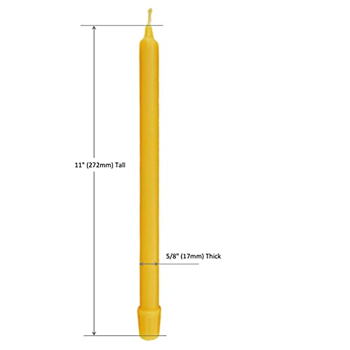 BCandle 100% Pure Beeswax Candles Organic Hand Made - 11 Inches Tall, 5/8 Inch Thick (Set of 6)