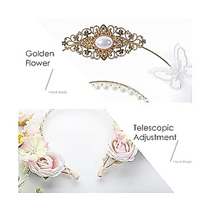 KorViShow Fairy Holy Mother Halo Crowns Flower Headband for Kids Floral Princess Tiara Daily Photoshoot Cosplay Costume Wedding Birthday Renaissance Hair Accessories…