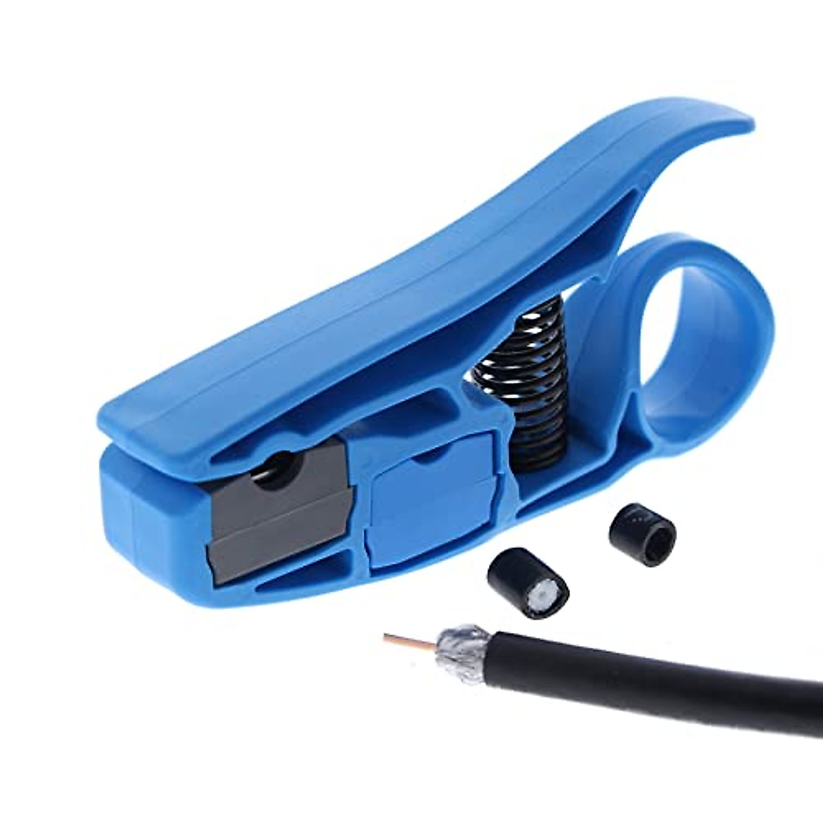 IDEAL Industries, Inc. 45-605 PrepPRO Coax/UTP Cable Stripper, Cable Stripping Tool for RG-59/RG-59 Plenum/RG-6/RG-6 Plenum/RG-6 Quad/RG-6 Quad Plenum, Blue, 1 Coax Stripper,Gray