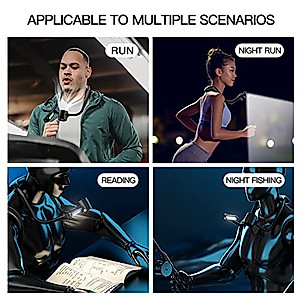 LBTbate Portable Neck Fan with LED Light Hand-free Mini USB Personal Fan with 3 Wind Speeds and 3 Lighting Modes, battery life 6-13 hours, Rechargeable Wearable Neck fans (Black)