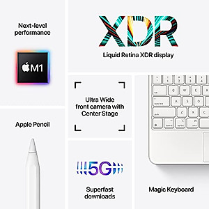 Apple iPad Pro 12.9in (5th Gen.) - 256GB - WiFi + Cellular - Silver (Renewed Premium)