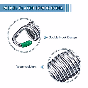 uxcell 2Pcs Porch Swing Springs, 1300 Lbs Capacity Galvanized Iron Swing Hangers for Ceiling Mount Swing Hammock Hanging Chair Sandbags, Silver