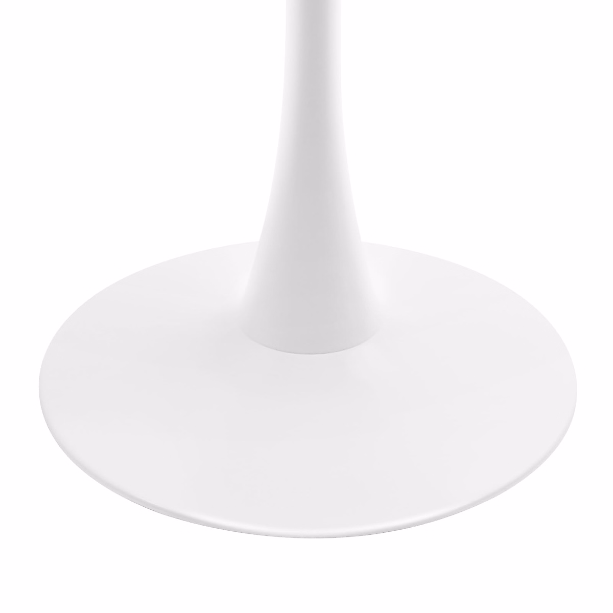 Round Dining Table, Tulip Kitchen Dining Table, Modern Small Desk Density Board Casual Table Coffee Table, Load-Bearing Capacity 165.35lbs, Suitable for Restaurant, Café, Dining Room, Balcony (White)