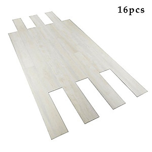 CO-Z Peel and Stick Floor Tile, Self Adhesive Vinyl Flooring 36x6 Inch, Waterproof Vinyl Tiles Removable Stickers Tile for Living Room Bedroom Dining Room Home Improvement, 16-Pack 24 Sq. Feet, Beige Oak