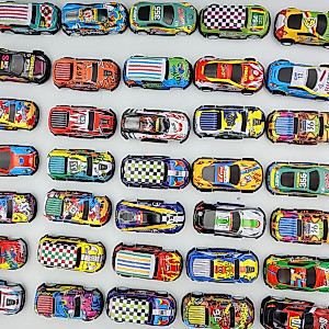 SeeuFun 36 Pack 2.7Inch Pull Back Racing Cars Die cast Race Car Vehicles Play-Set, Friction Powered Vehicles Toys for Boys and Girls Colors Random