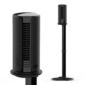 Vornado ATOM 1S Compact Oscillating Tower Fan with Removable Stand, 40" tall, 4 Speeds , Black