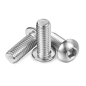 M5-0.8 × 12MM Button Head Socket Cap Screws Stainless Steel 18-8 (304), Fully Thread, Allen Hex Drive Bolts, 50PCS