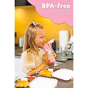 JARLSON kids water bottle with straw - CHARLI - insulated stainless steel water bottle - thermos - girls/boys (Cat 'Star', 12 oz)