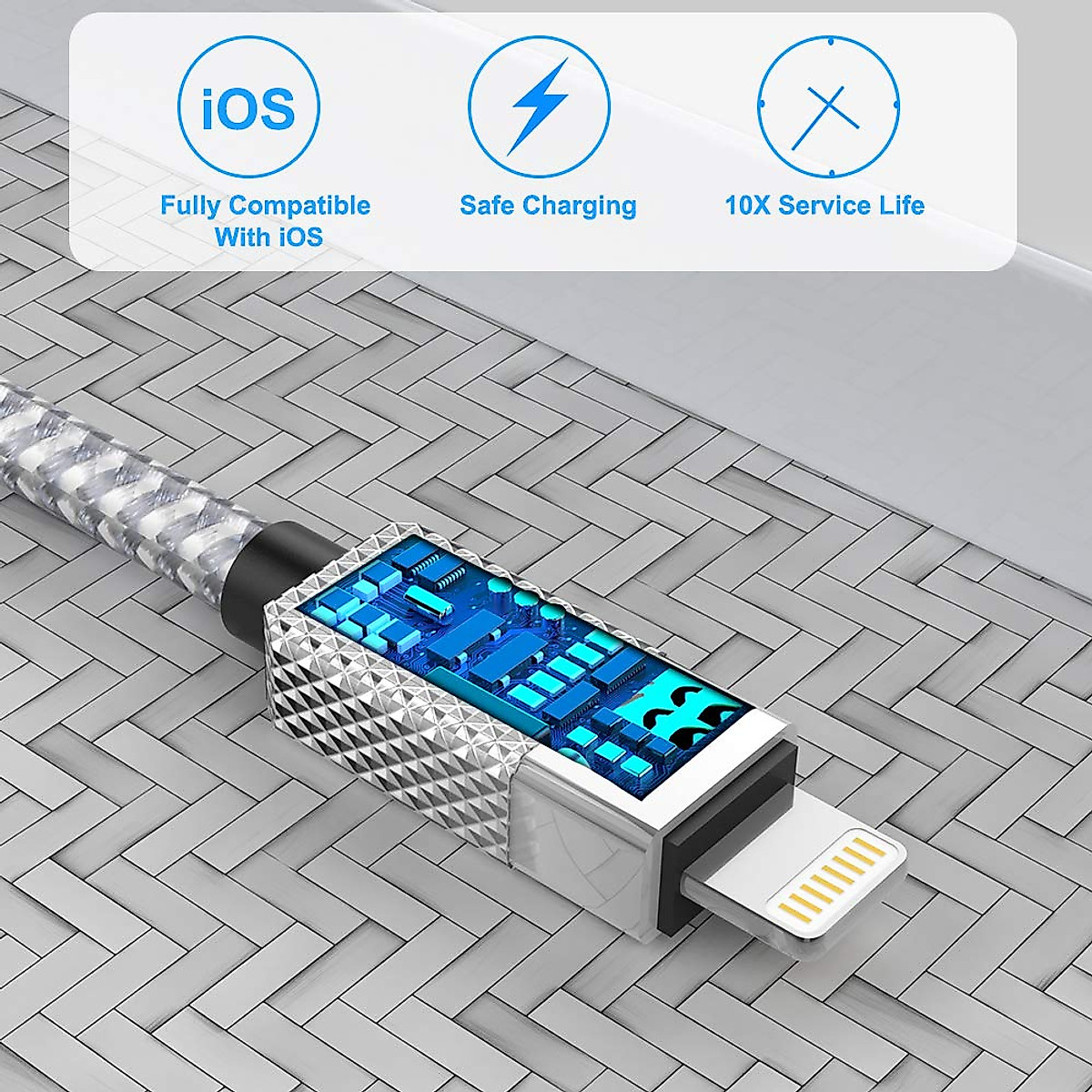 [ Apple MFi Certified ] iPhone Charger Cord 16Ft, Nylon Braided Long Lightning Cable to USB Cable, 2.4A Fast Charging Apple Cord Compatible with iPhone 11/11 Pro/11 Pro Max/XS/XS Max/XR/X/8/8