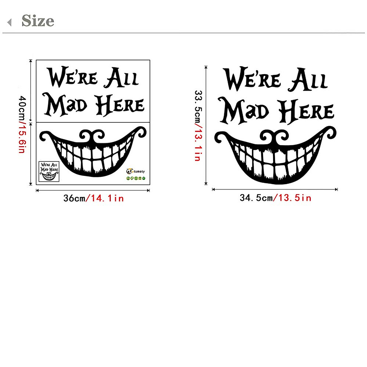 Rotumaty Halloween ‘Smiling Face’ Thriller Wall Decals Cool Wall Sticker for Bedroom Living Room Home Decoration Party Wall Art Decor