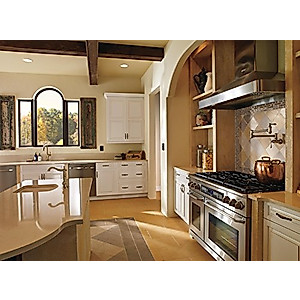 Delta Faucet Traditional Brushed Gold Pot Filler Faucet, Delta Pot Filler Gold, Farmhouse Pot Filler Faucet Wall Mount, Potfiller, Brass Construction, Champagne Bronze 1177LF-CZ