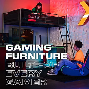 X Rocker Limewire Floor Gaming Chair - Headrest Mounted Speakers - 2.1 Bluetooth - Recliner with Padded Armrests - Black with Green