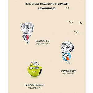 I Love Summer Charm Heart Charm,925 925 Sterling Silver Holiday at the Beach Charm fit Fashion Pandora Style Bracelet (Silver Palm tree & Summer Journey)