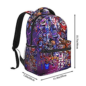 WILADU Leisure Travel Bag Work Backpacks Five Horror Nights Video At Game Freddy'S Backpack Durable Shoulder Backpack Fashion Laptop Backpack Classical Basic Business Daypack