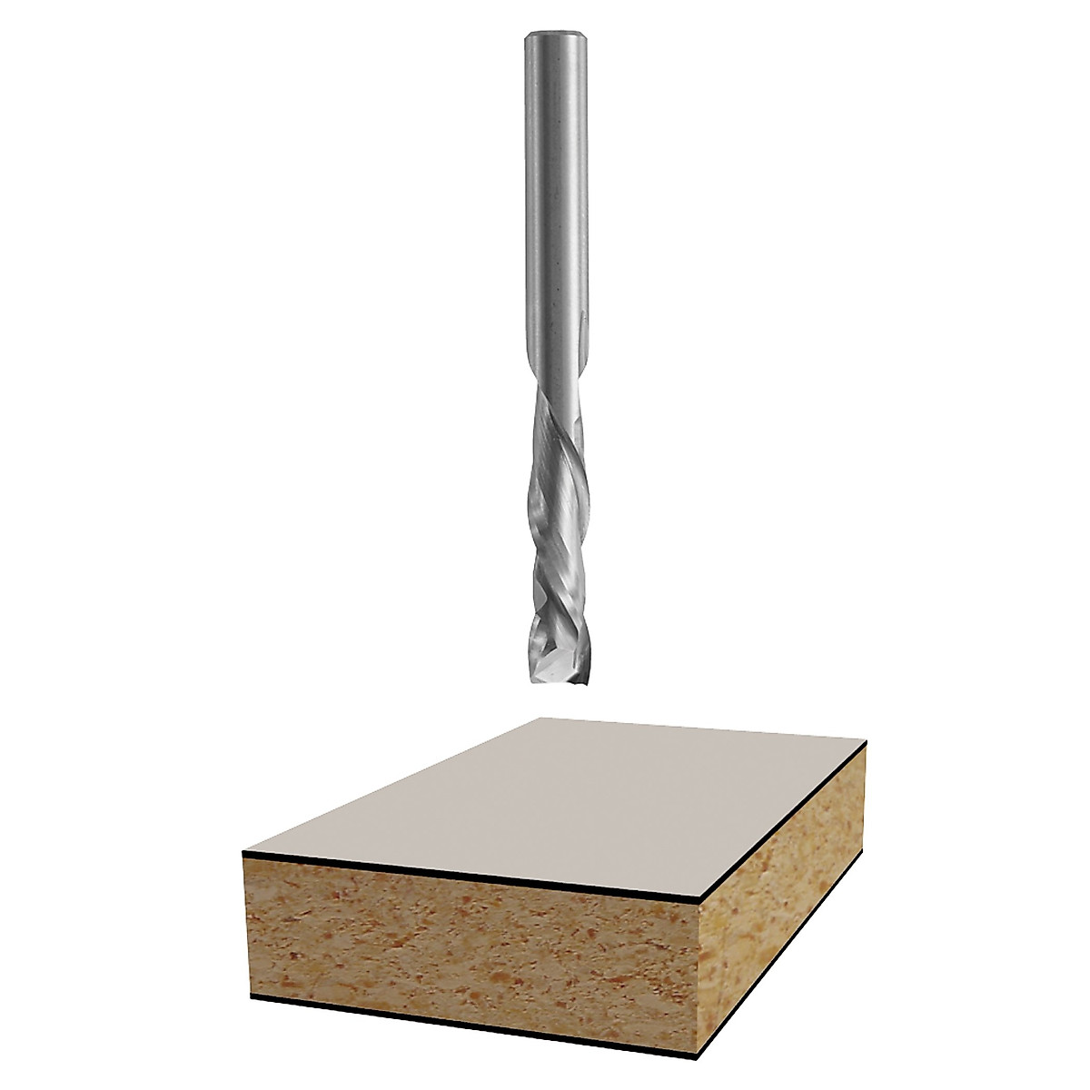 BOSCH 86026M 1/4 In. x 7/8 In. Solid Carbide 2-Flute Compression Spiral Bit