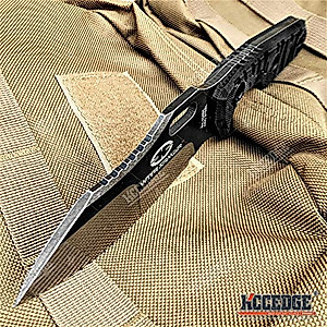 KCCEDGE BEST CUTLERY SOURCE with Armour Tactical Knife Hunting Knife Survival Knife 9.5" Full Tang Fixed Blade Knife Camping Accessories Camping Gear Survival Kit Survival Gear Tactical Gear 79637