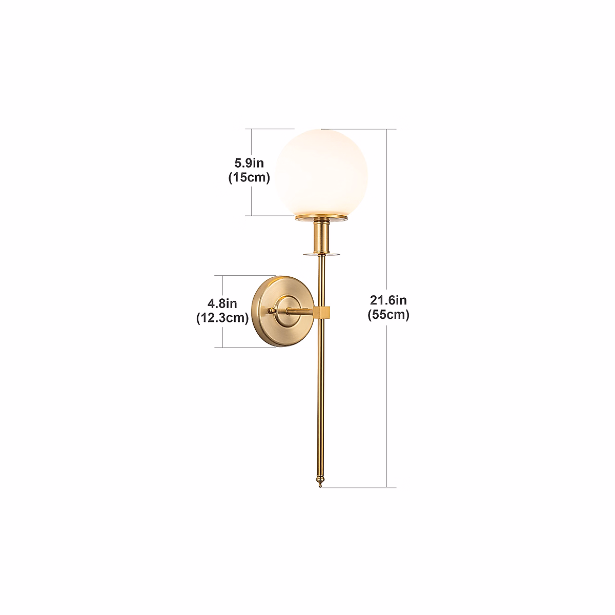 Tumgog Battery Operated Wall Sconces Set of 2,Gold Glass Globe Rechargeable Wireless Wall Light Fixture with Remote 10 Colors Modes Dimmable Bulb for Apartment,Farmhouse,Bedroom (Included Bulb)