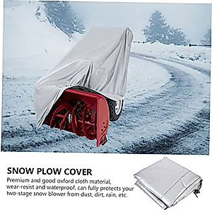Happyyami Snow Plow Cover Wear-Resist Blower Cover Lawn Mower Cover Electric Snow Thrower Cover Snow Shovel Cover Riding Mower Cover Fabric Snow Blower Cover Gazebo Shade Oxford Cloth