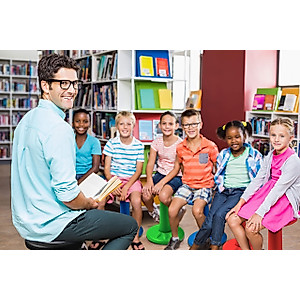 Studico ActiveChairs Adjustable Wobble Chair, Flexible Classroom Seating improves Focus, Posture & Helps ADHD/ADD. Classroom Stools, Active Wobble Chairs, Adjusts from 16.65" to 23.75" Ages 13-18 Blue