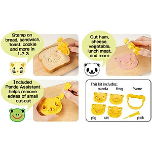 CuteZCute Animal Friends Food Deco Cutter and Stamp Kit Frame 3 7/8 x 3 1/8 x 1 1/16 inches