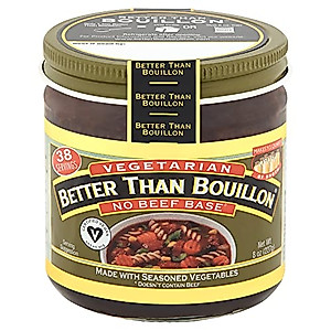 Better Than Bouillon Vegetarian No Beef Base, Made with Seasoned Vegetables, Certified Vegan, Makes 9.5 Quarts of Broth, 38 Servings 8 Ounce (Pack of 2)